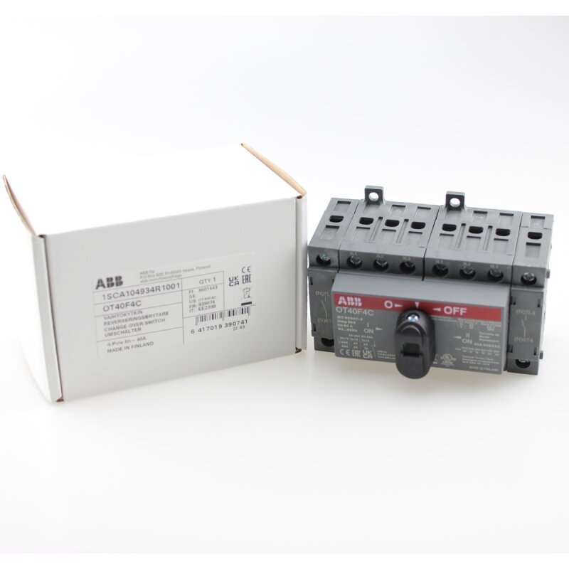 ABB OT40F4C Lastumschalter 4-polig 40A m. schwarzem Knebelgriff I-0-I ...