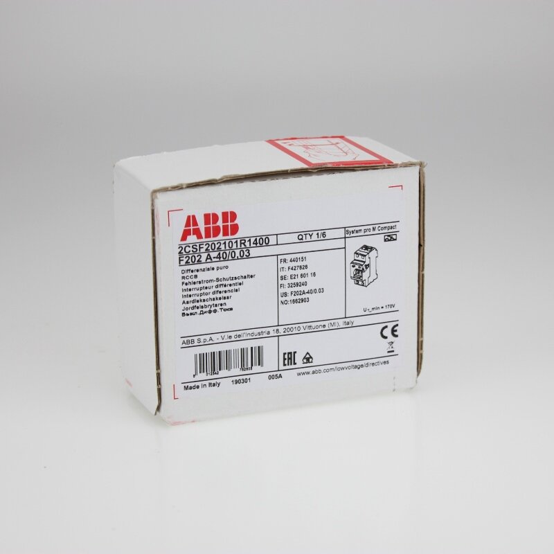 ABB F202A-40/0,03 FI-Schutzschalter 2P,Typ A, 40A, 30mA - Electro Poi ...